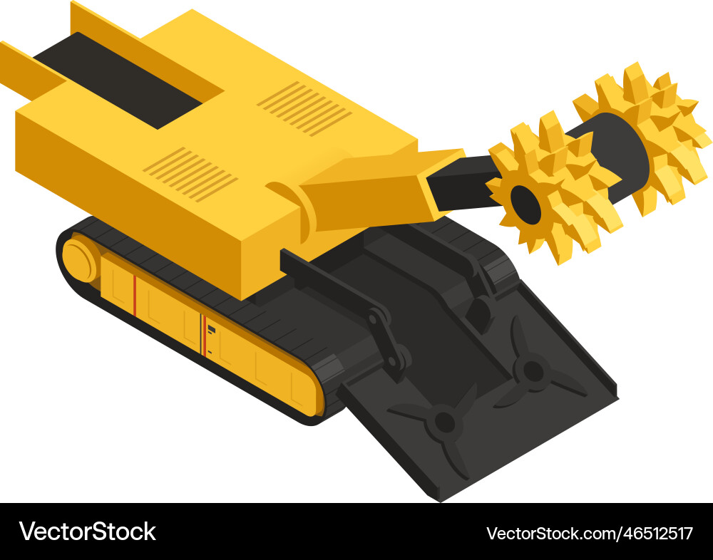 Isometric mining vehicle Royalty Free Vector Image