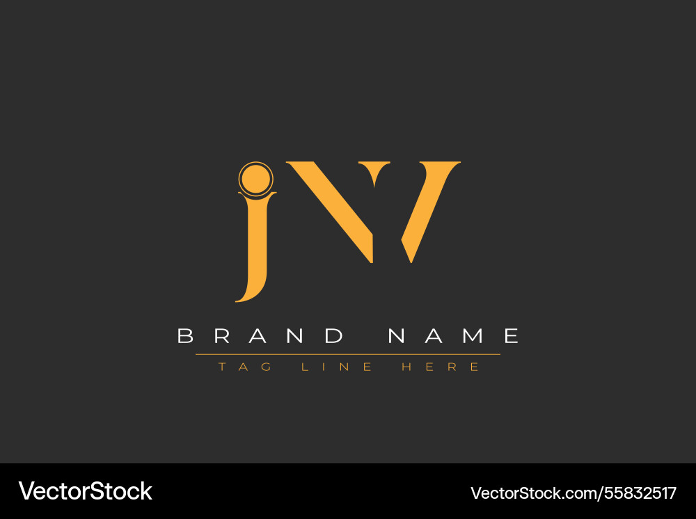 Jnv abstract letter logo design Royalty Free Vector Image