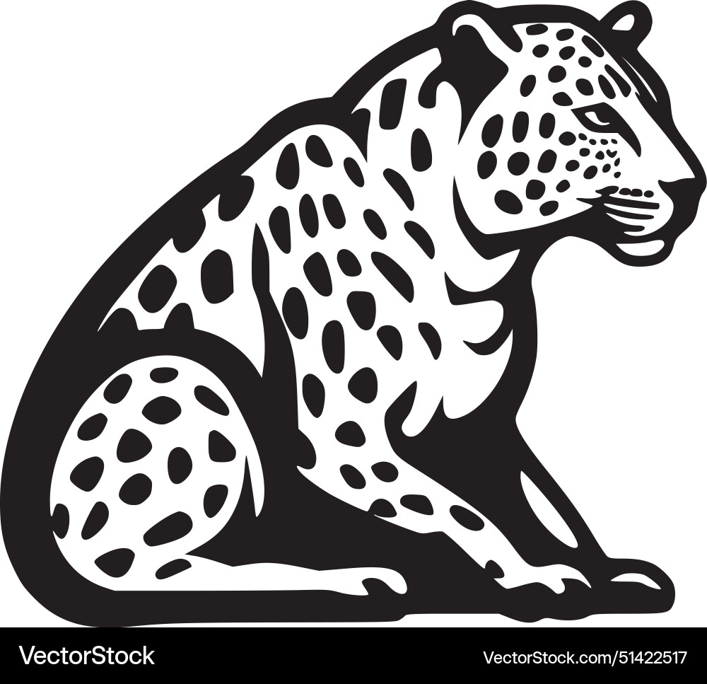 Leopard - black and white Royalty Free Vector Image