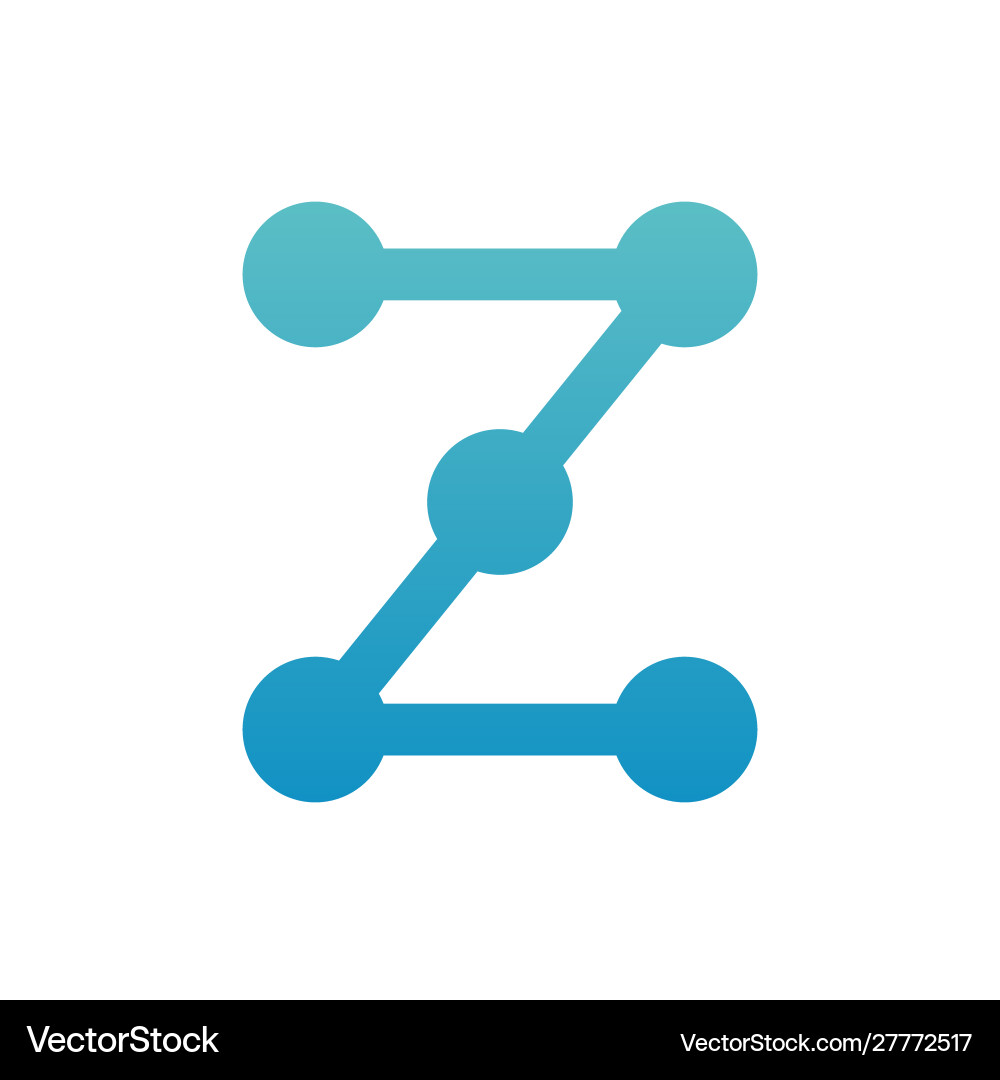 Letter z logo design network connection icon Vector Image
