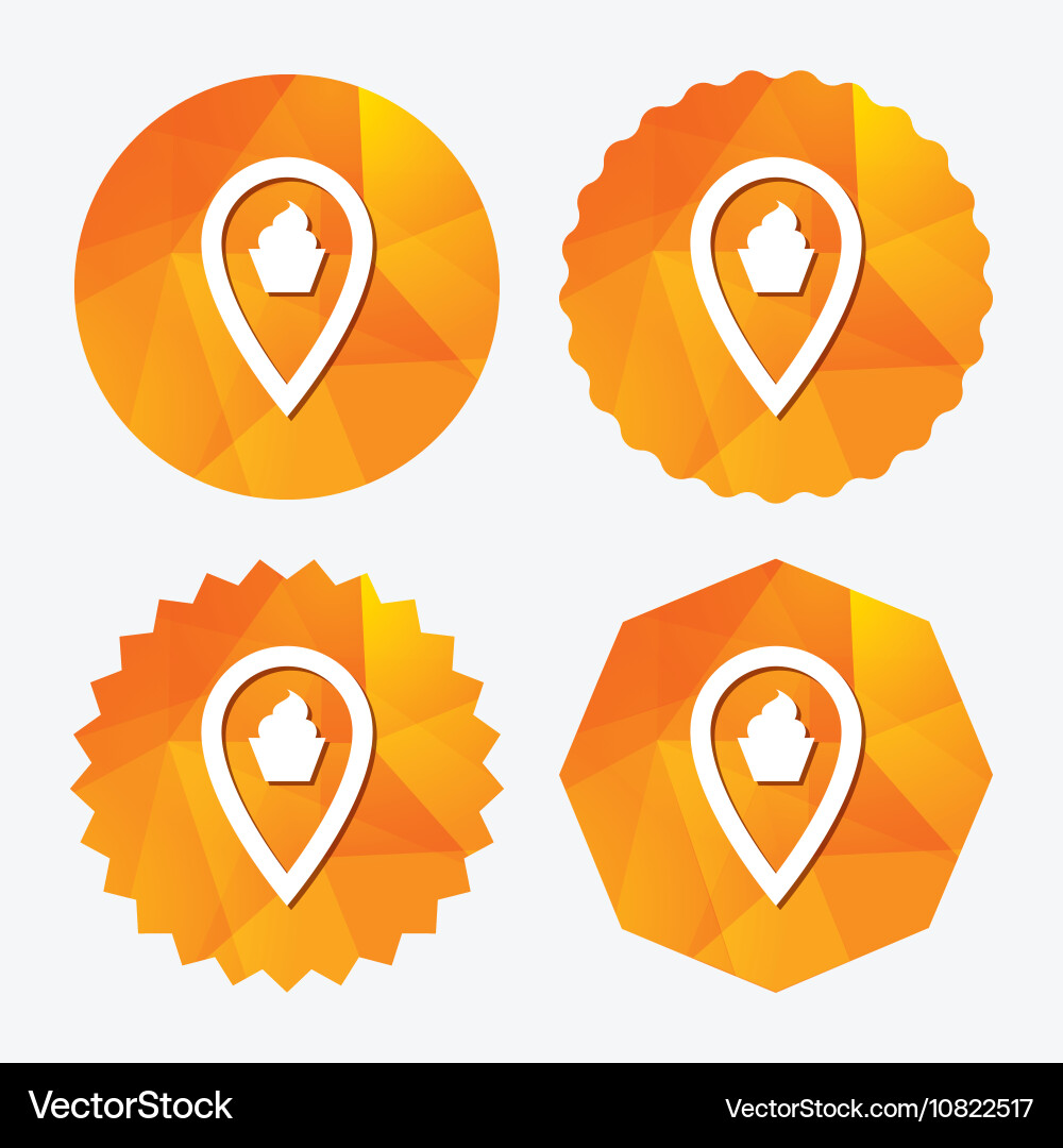 Map pointer food sign icon marker symbol Vector Image