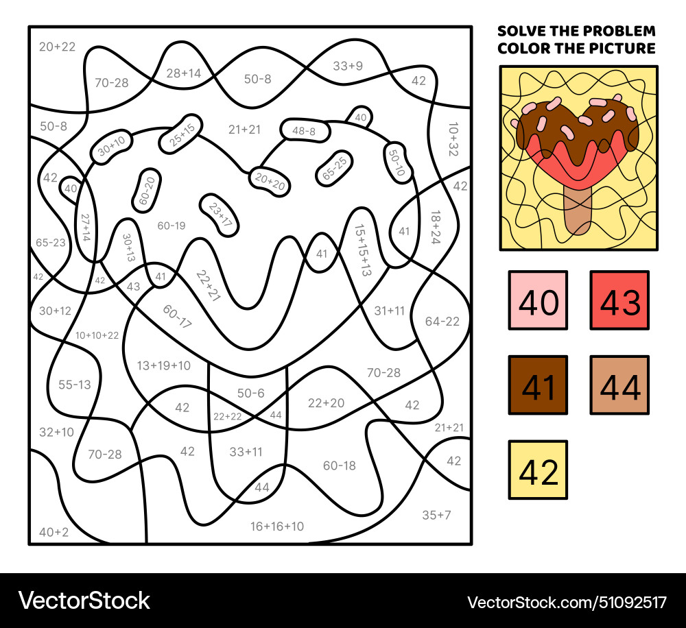 Solve the problem color picture heart ice Vector Image