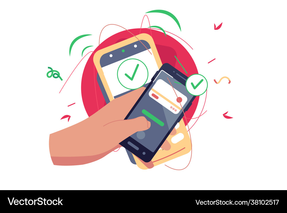Success approved payment check mark Royalty Free Vector