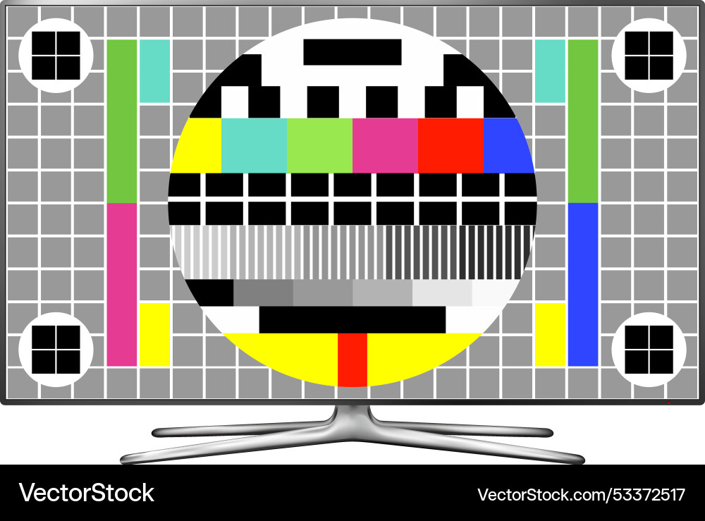 Tv test pattern screen Royalty Free Vector Image
