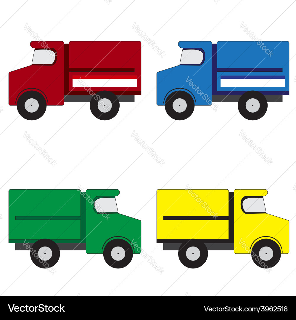 4 trucks Royalty Free Vector Image - VectorStock