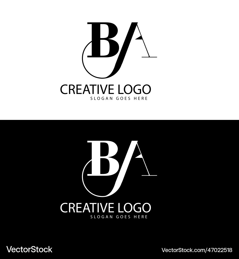 Ba letter logo design ab Royalty Free Vector Image