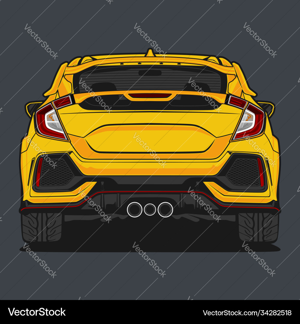 Back view car 4 Royalty Free Vector Image - VectorStock