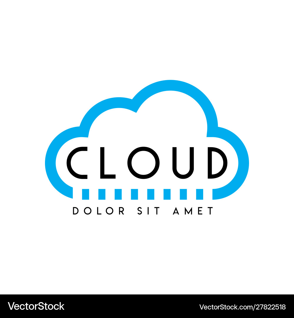 Blue Cloud Logo mit Worten Lizenzfreies Vektorbild