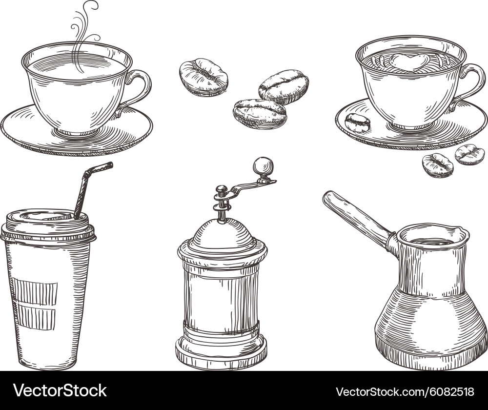 Coffee things Royalty Free Vector Image - VectorStock