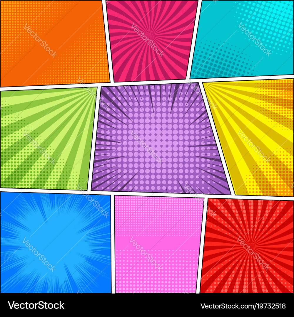 Comic book bright blank composition Royalty Free Vector