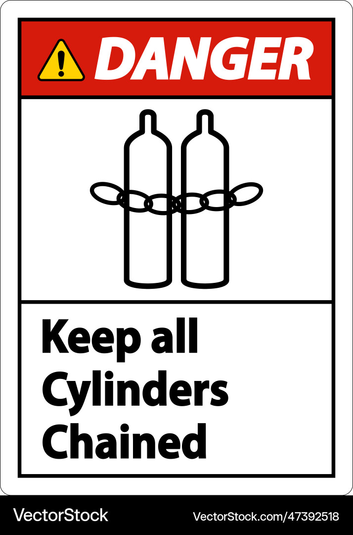 Danger keep all cylinders chained symbol sign Vector Image