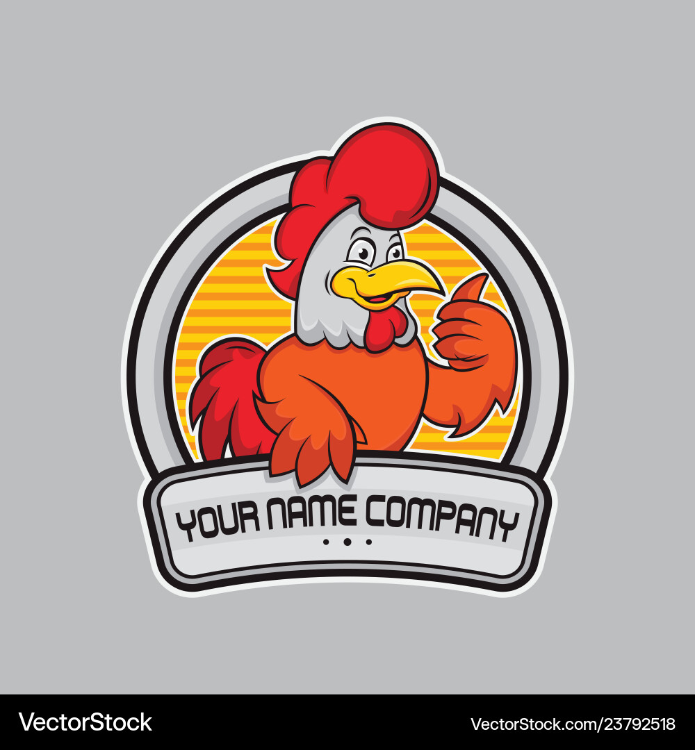 Design chicken logo delicious Royalty Free Vector Image