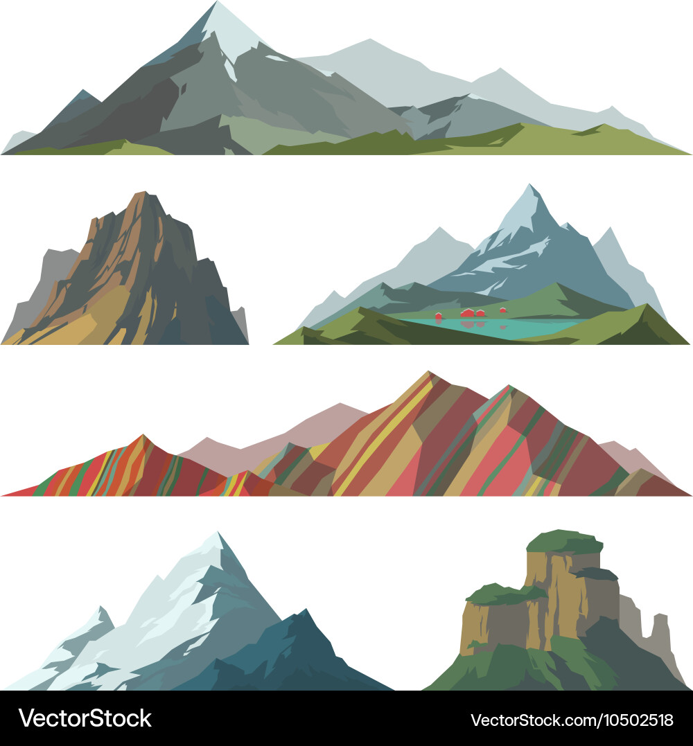 Different mountain Royalty Free Vector Image - VectorStock