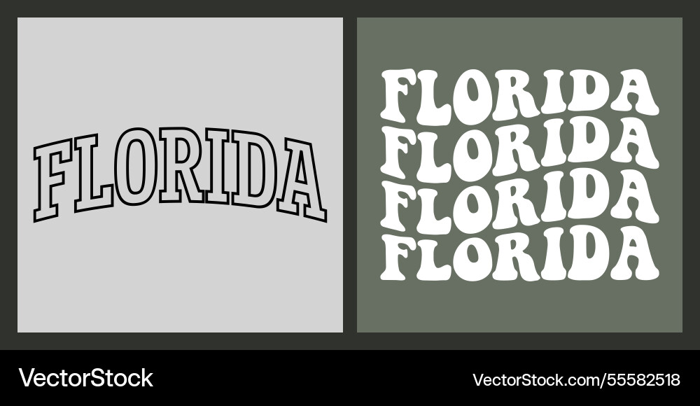 Florida text t shirt design Royalty Free Vector Image