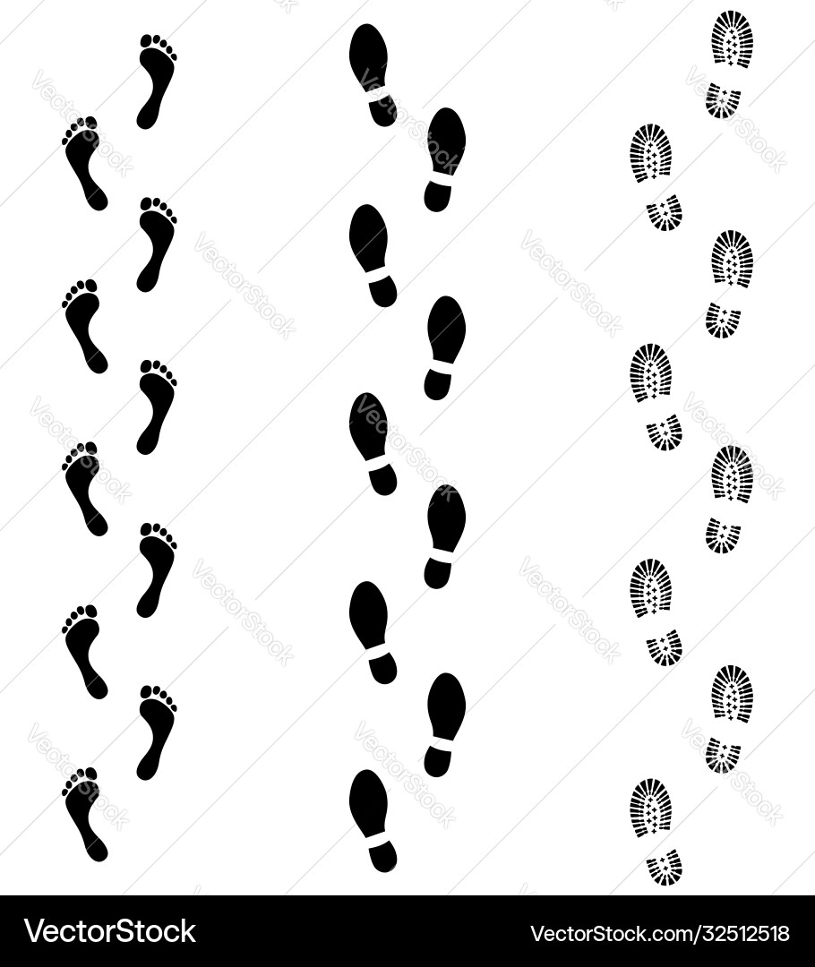 Foot trail Royalty Free Vector Image - VectorStock