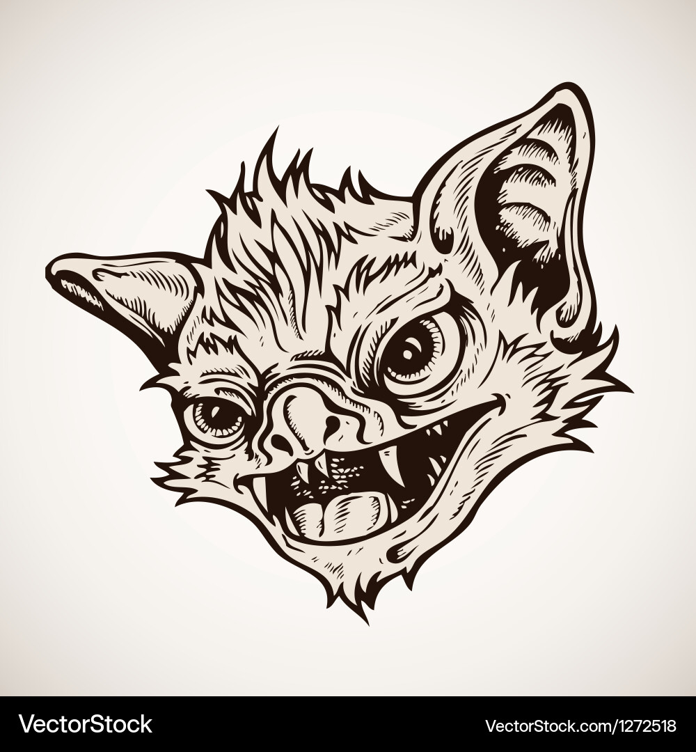 Head bat Royalty Free Vector Image - VectorStock