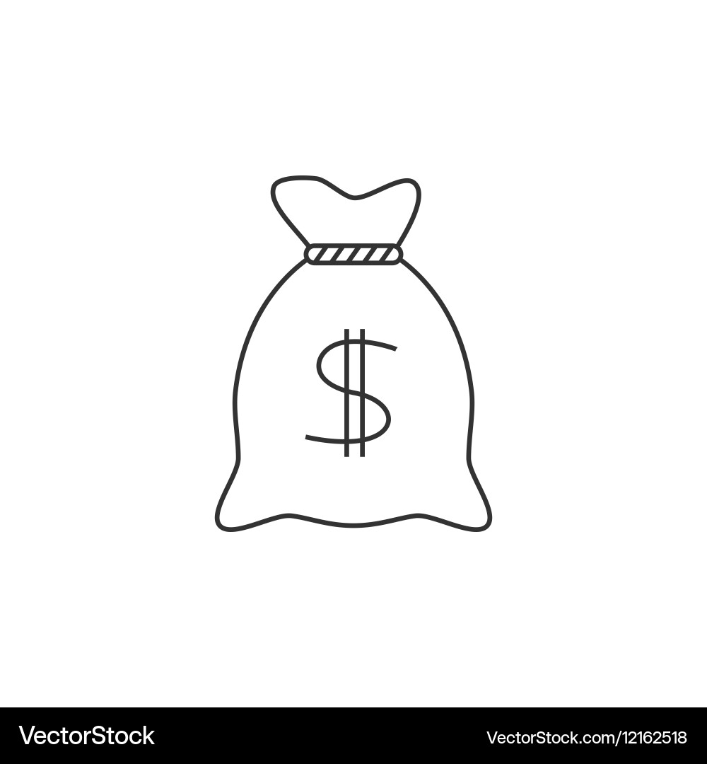 Money bag line icon Royalty Free Vector Image - VectorStock