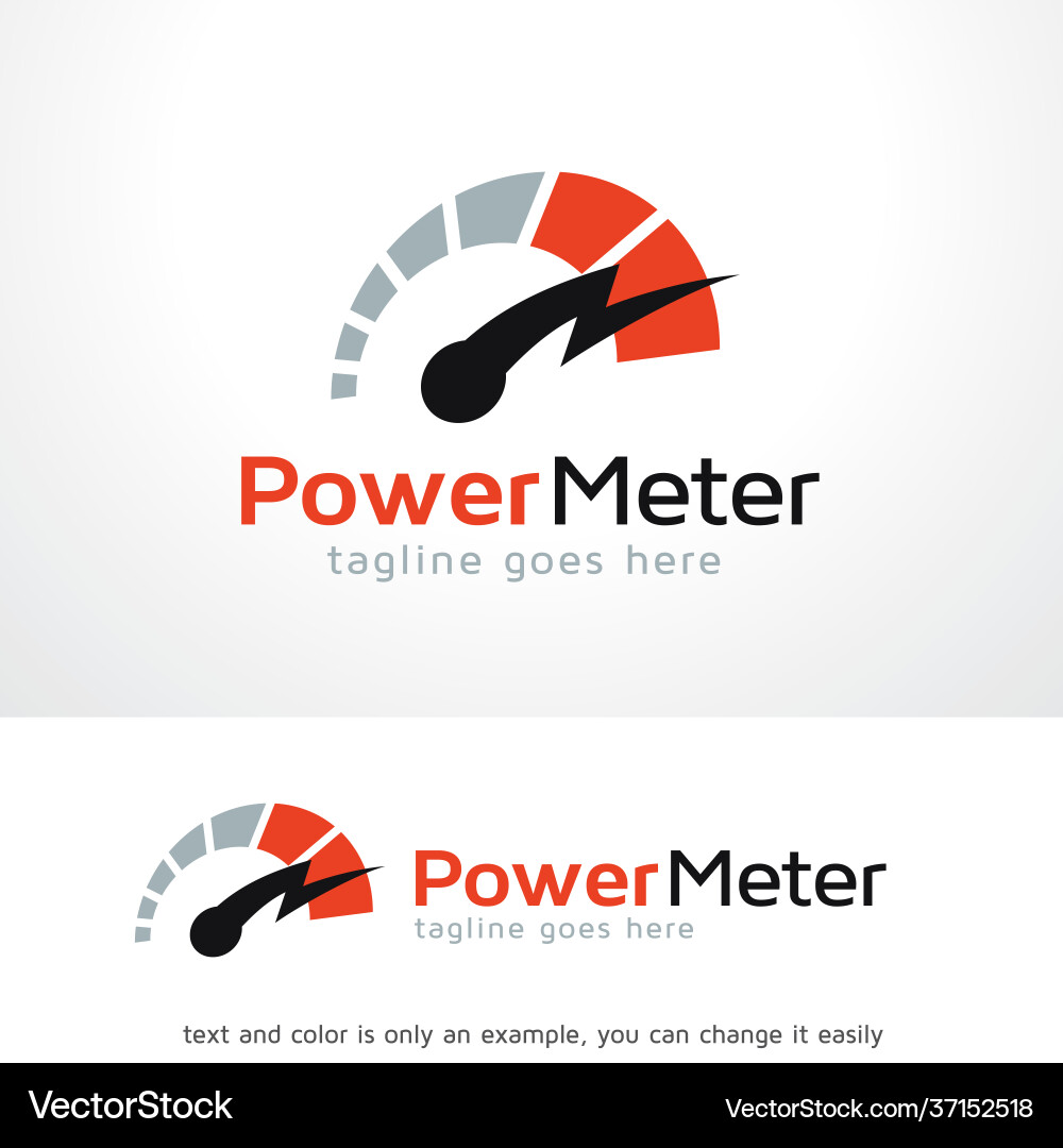 Power meter logo template design emblem Royalty Free Vector