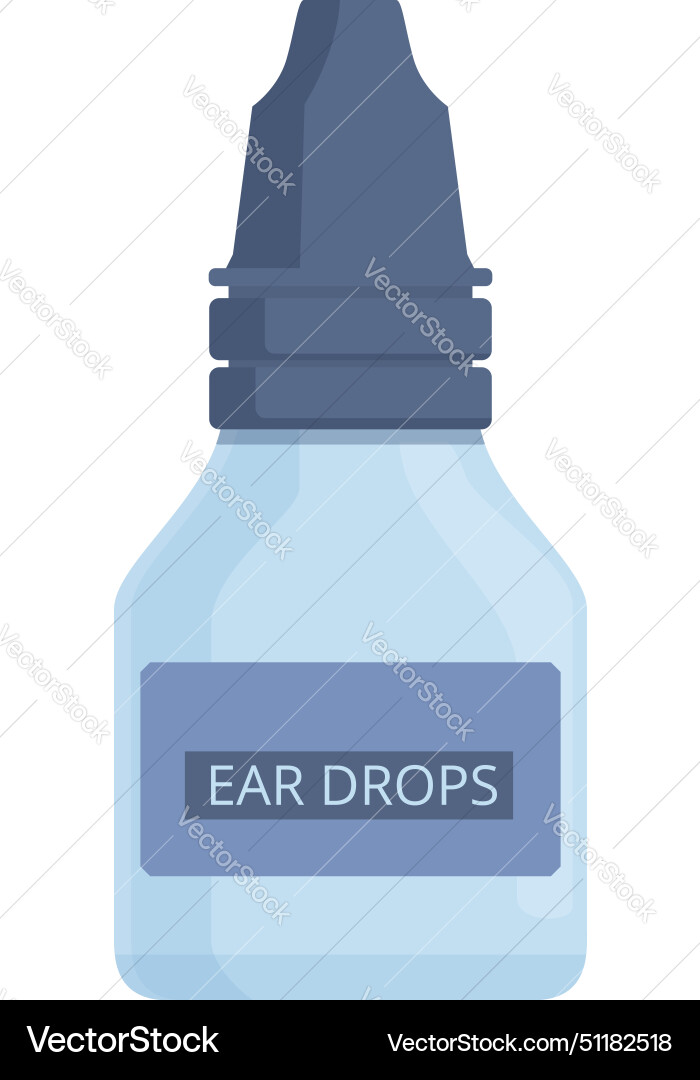 Science ear drops bottle icon cartoon sick Vector Image