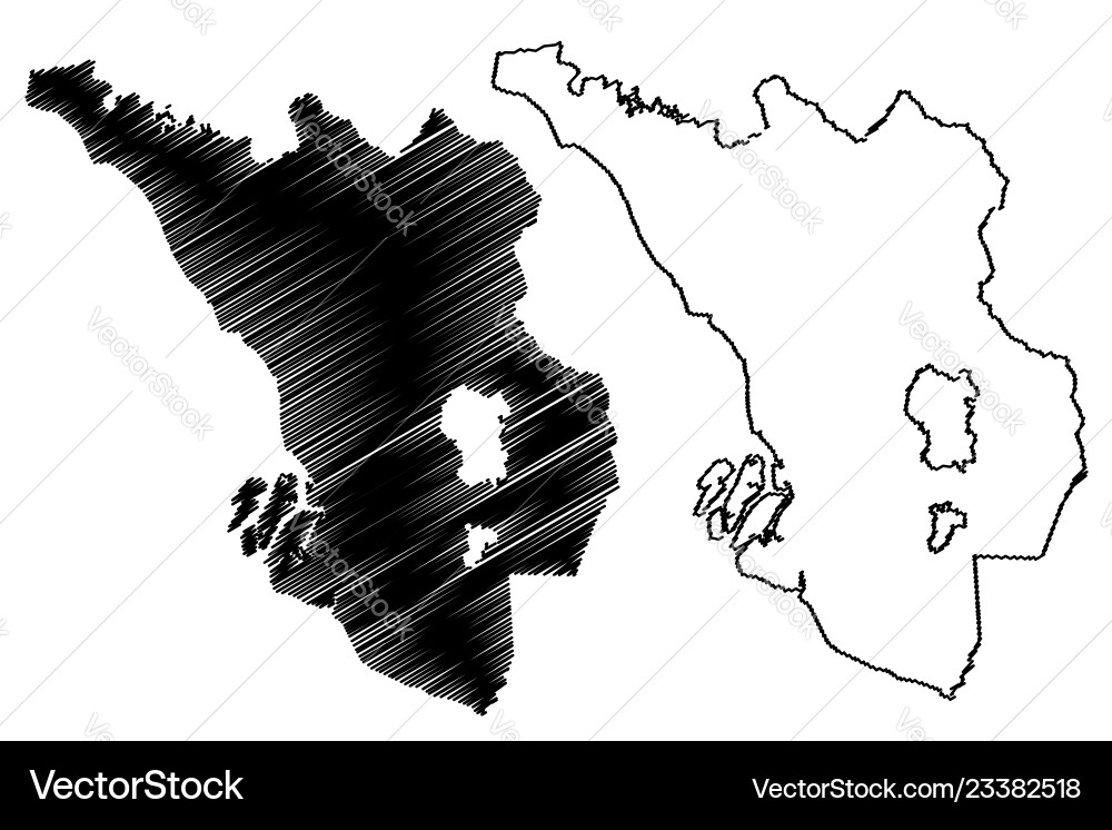 Selangor map Royalty Free Vector Image - VectorStock