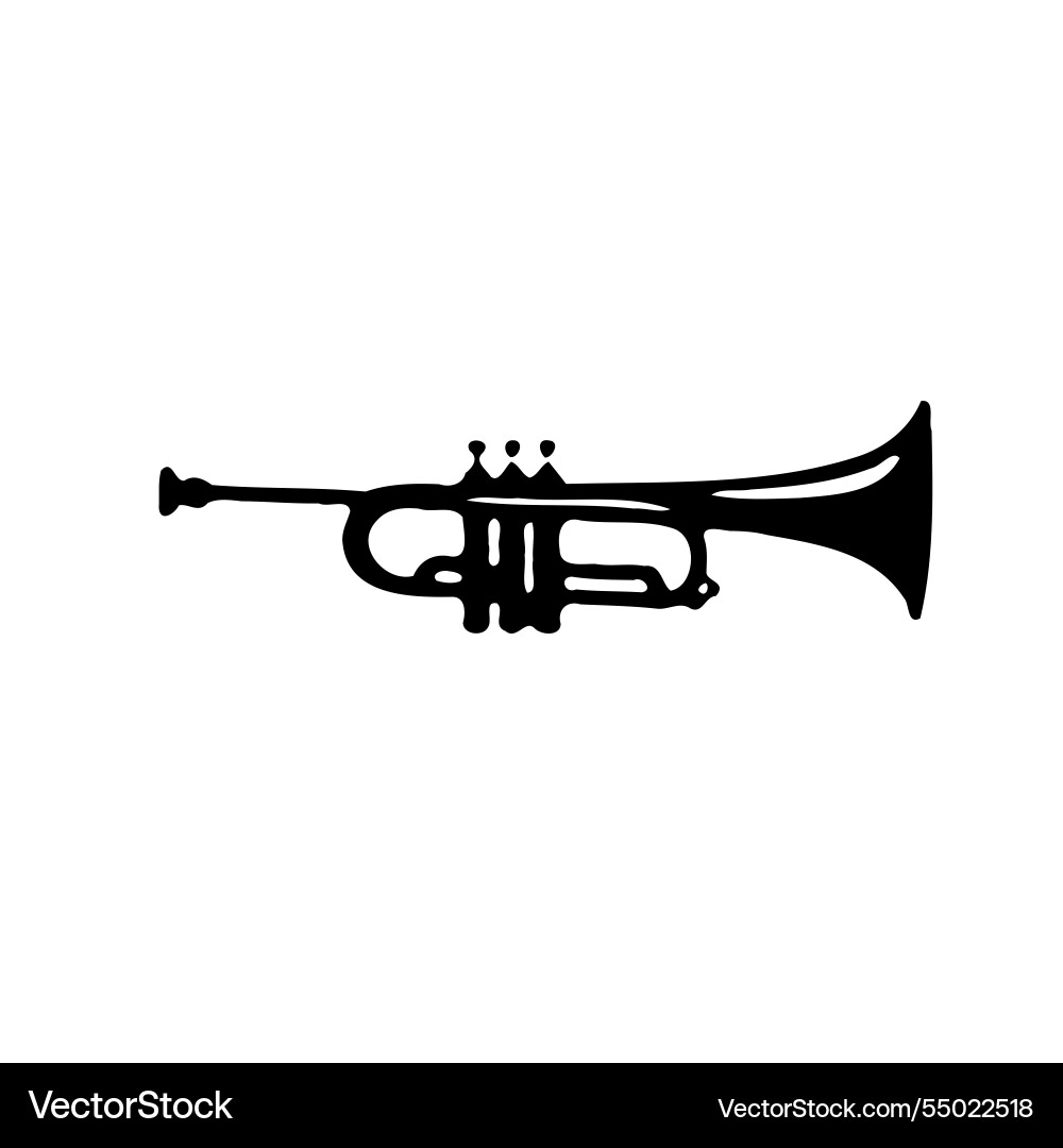 Simple trumpet musical instrument Royalty Free Vector Image