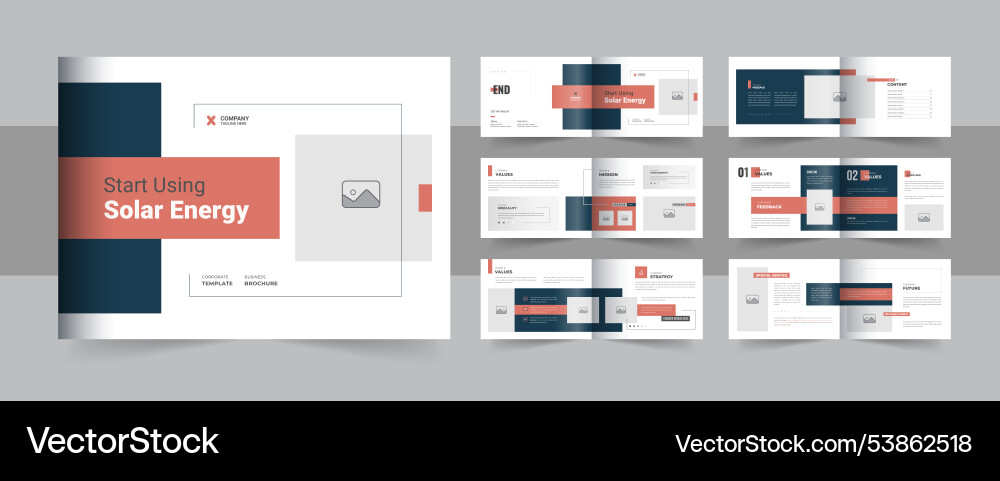 Solar energy company brochure design layout Vector Image