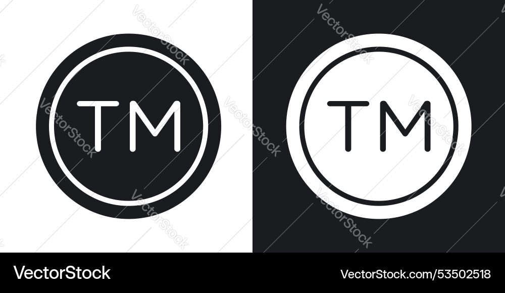 Tm trademarkline in thin line black color flat Vector Image