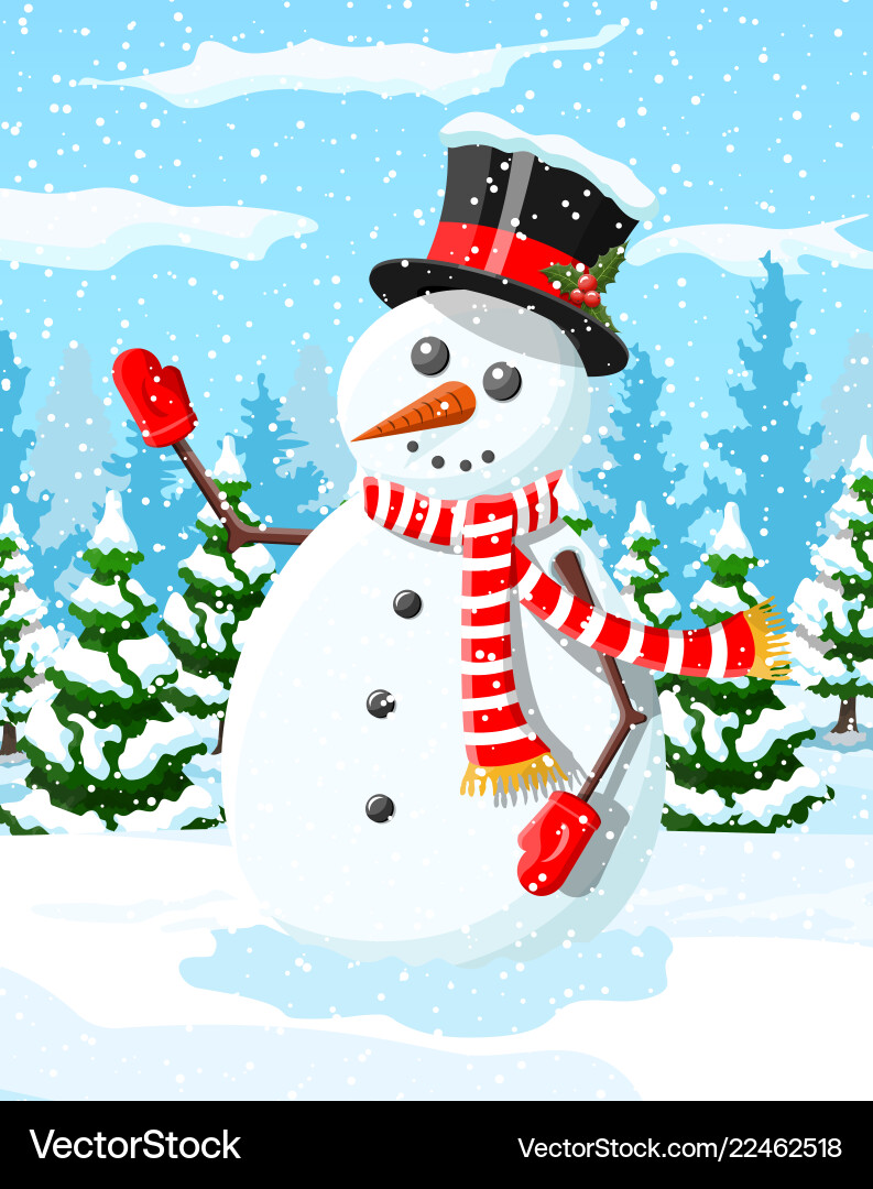 Winter Christmas Snowscape Royalty Free Vector Image
