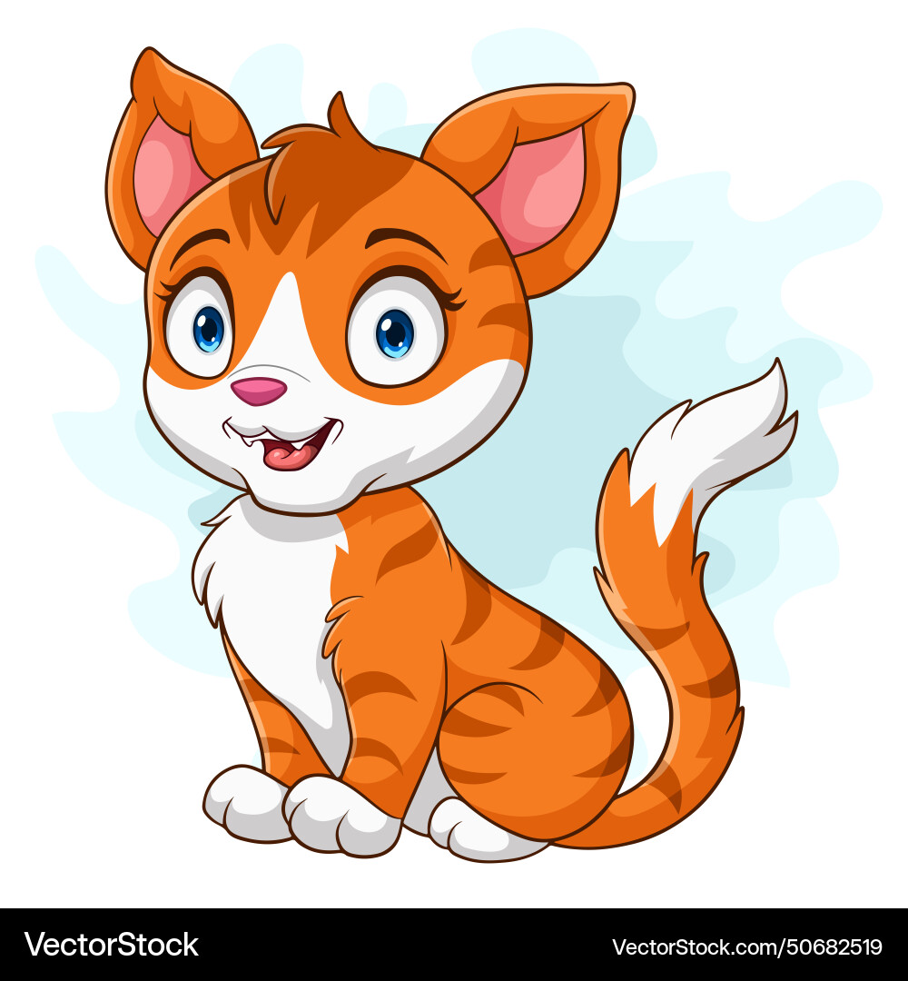 Cartoon orange cat on white background Royalty Free Vector