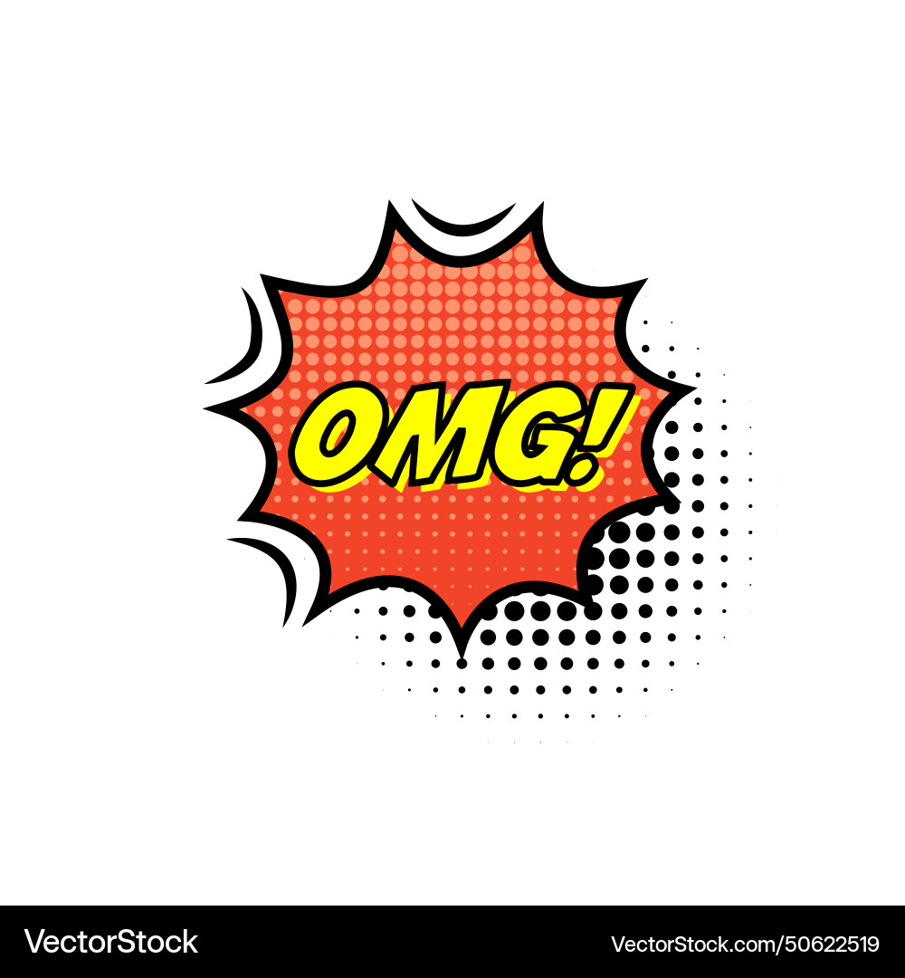 Comic speech bubble with text omg isolated Vector Image