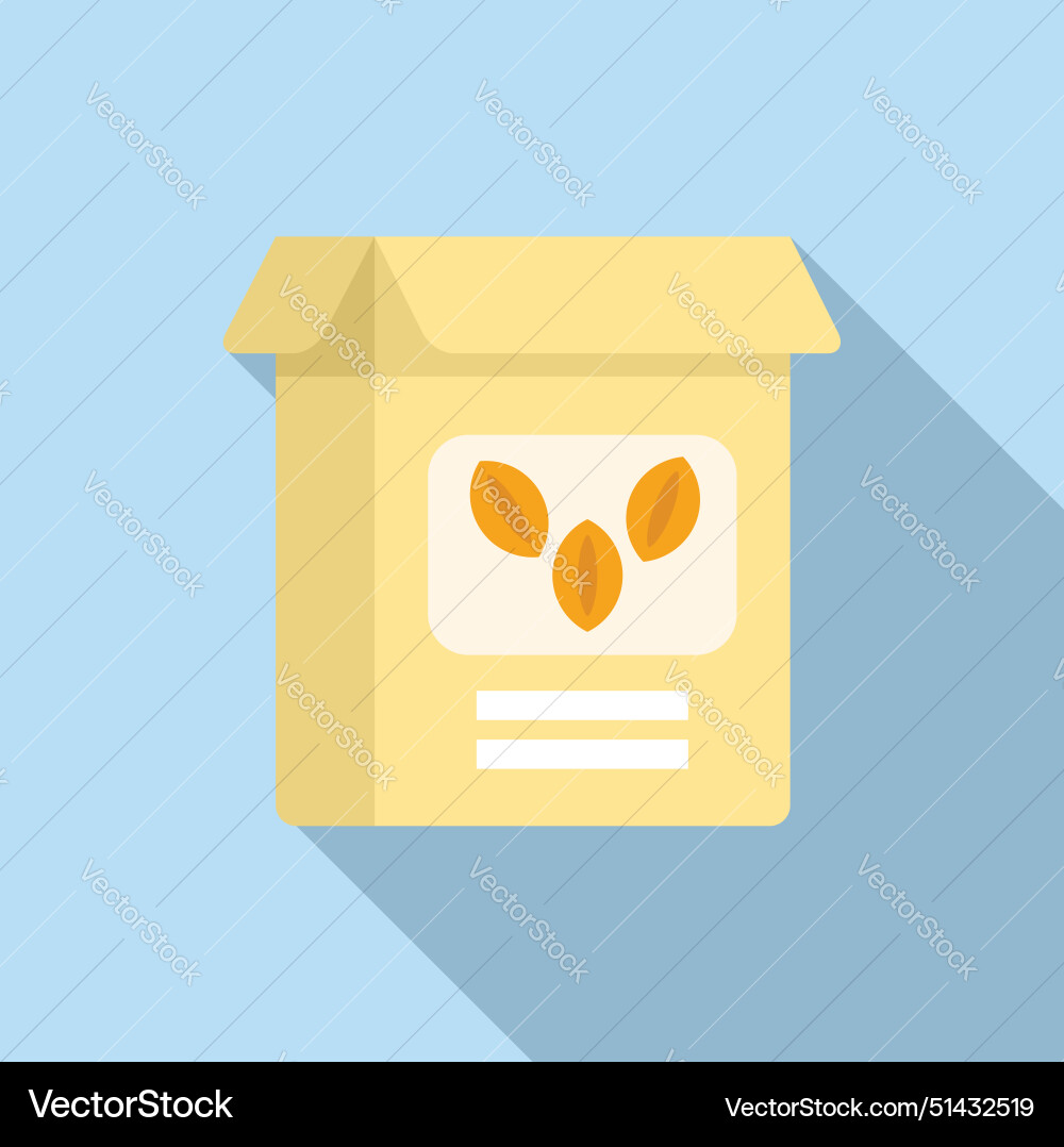 Flat design of seed packet on blue Royalty Free Vector Image