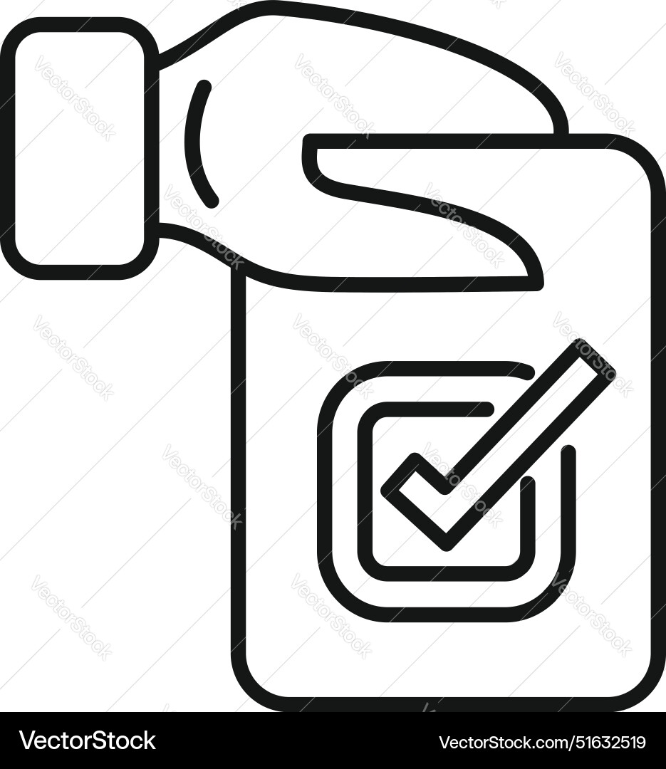 Hand holding survey with check mark icon Vector Image