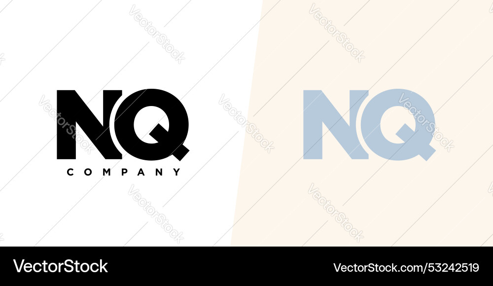 Letter n and q nq logo design template minimal Vector Image