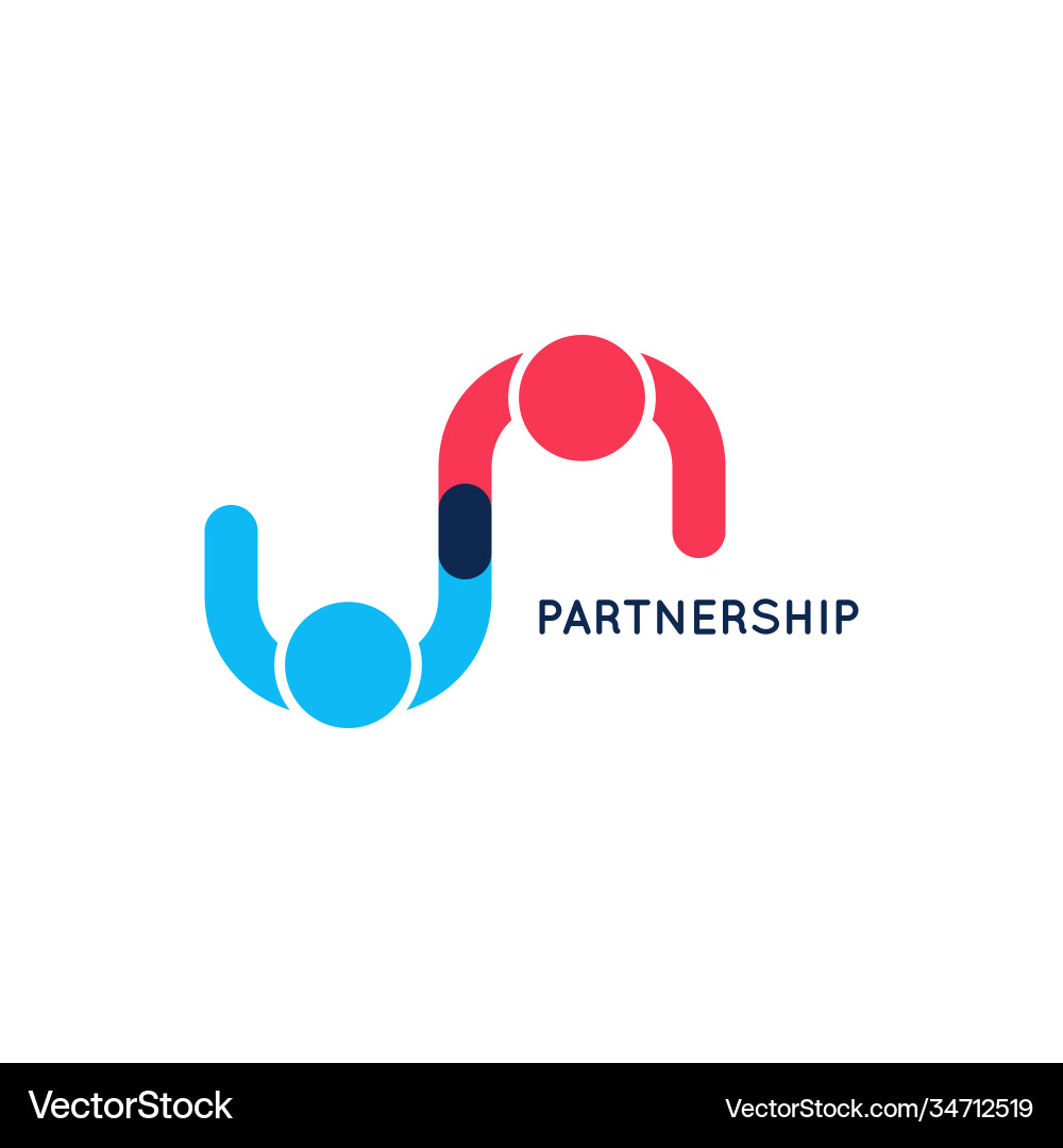 Partnership business logo teamwork on white Vector Image
