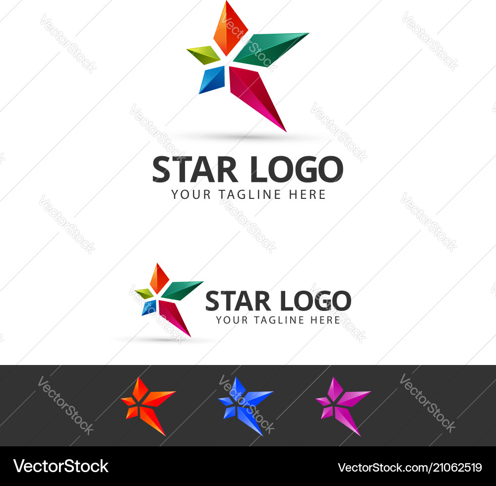 Star collection logo Royalty Free Vector Image