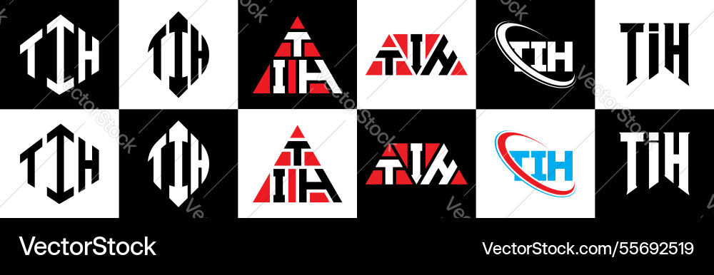 Tih letter logo design in six style polygon Vector Image