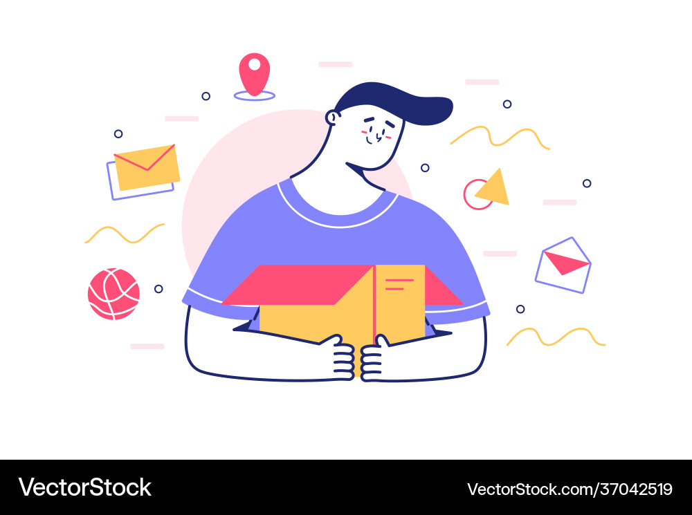 Unpacking paper box Royalty Free Vector Image - VectorStock