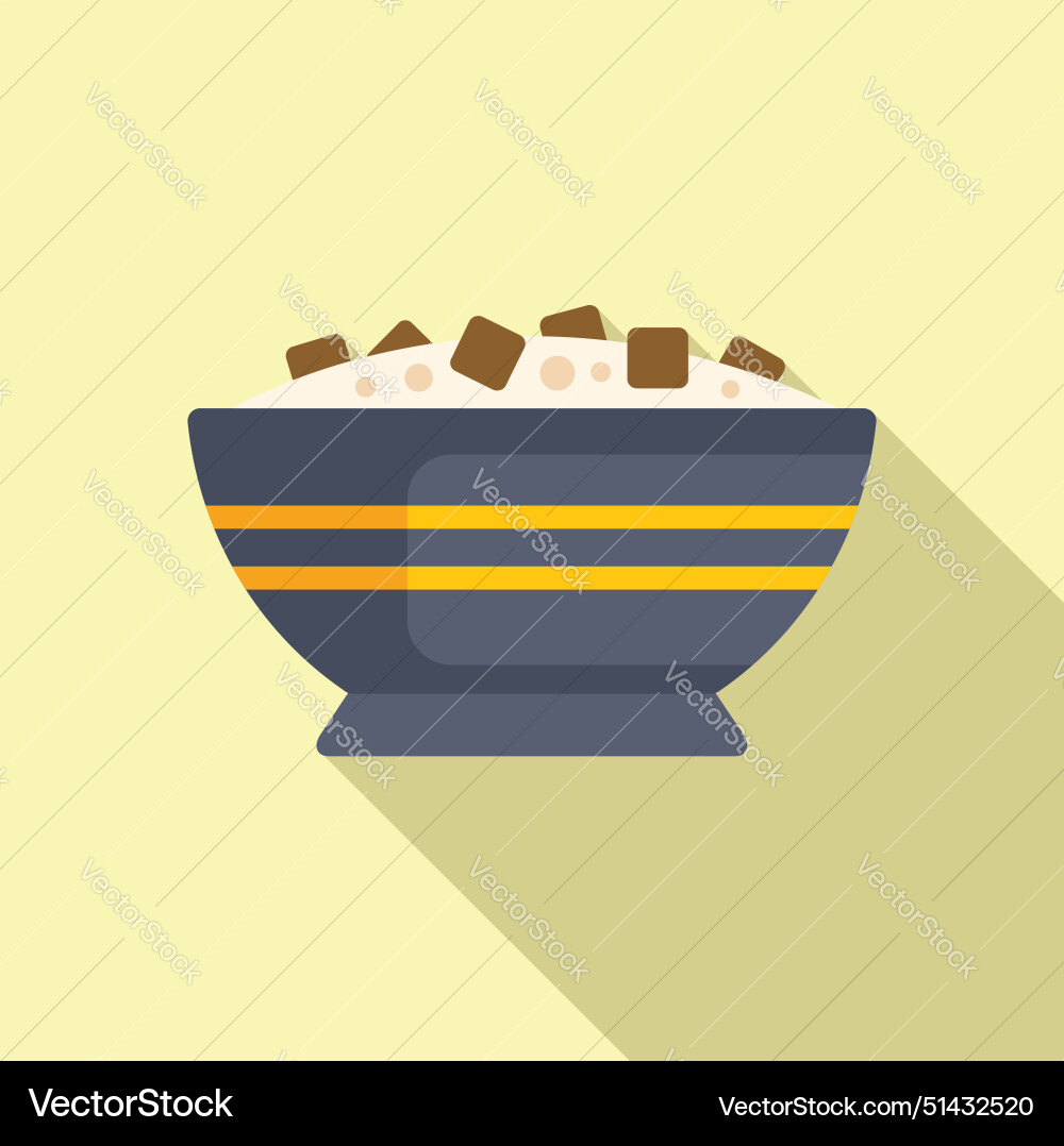Bowl of cereal with chocolate chunks Royalty Free Vector