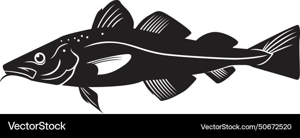 Cod silhouette Royalty Free Vector Image - VectorStock