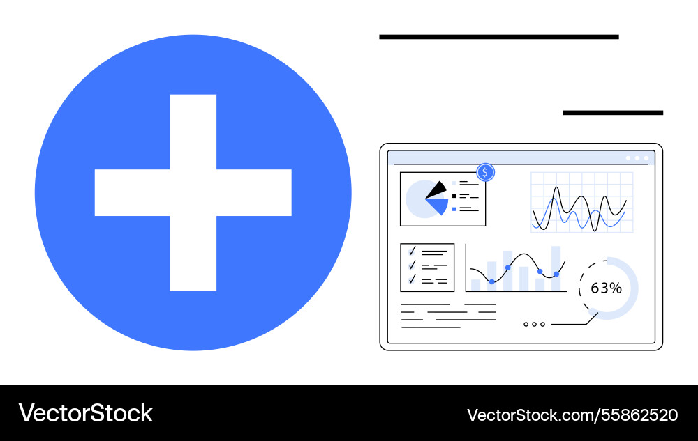 Digital progress tracker showing analytics and Vector Image