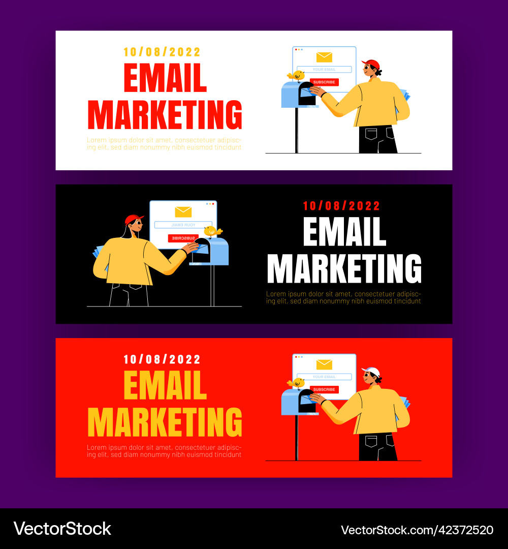 Email marketing drip campaign posters Royalty Free Vector