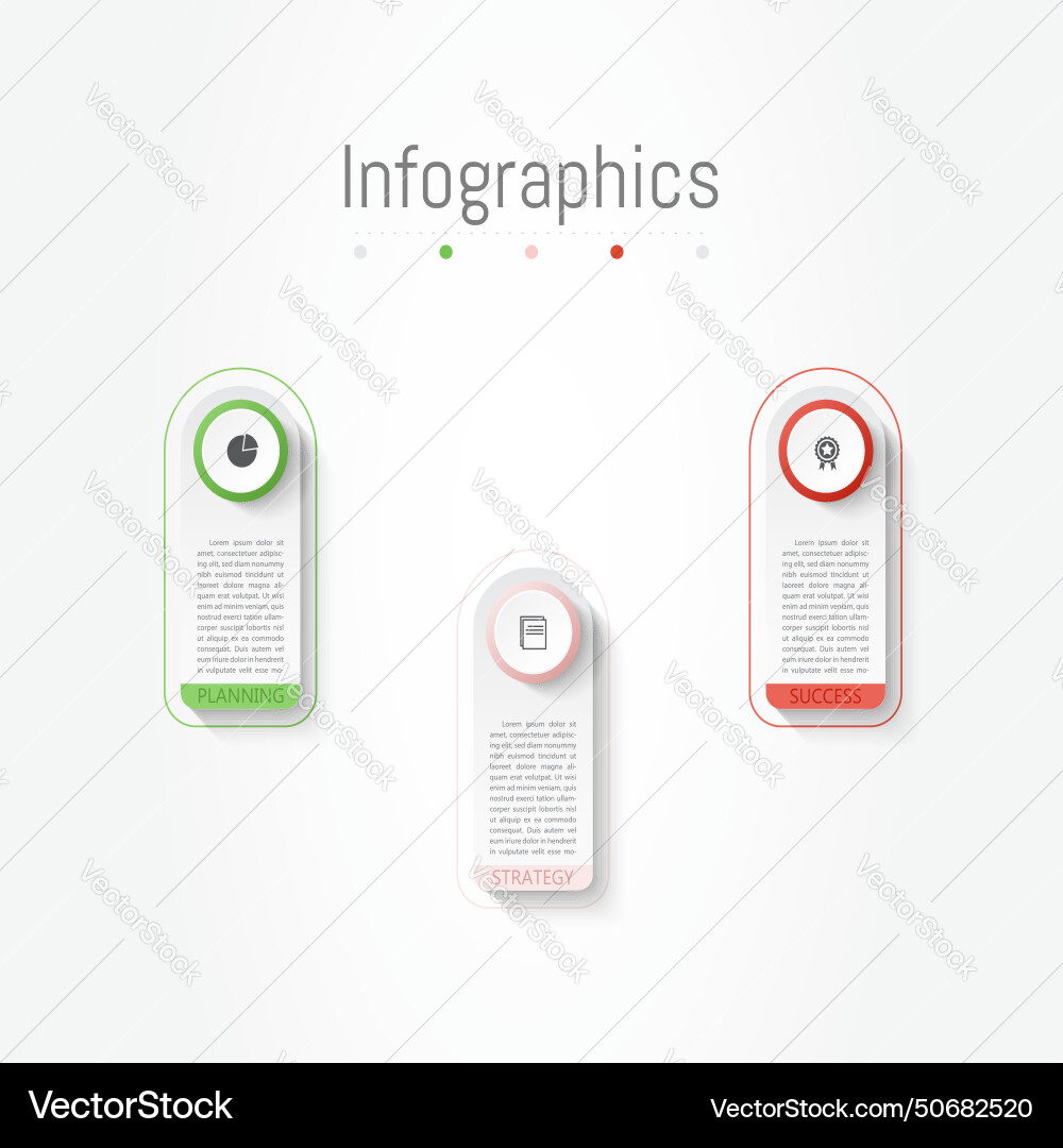 Infographic 3 options design elements Royalty Free Vector