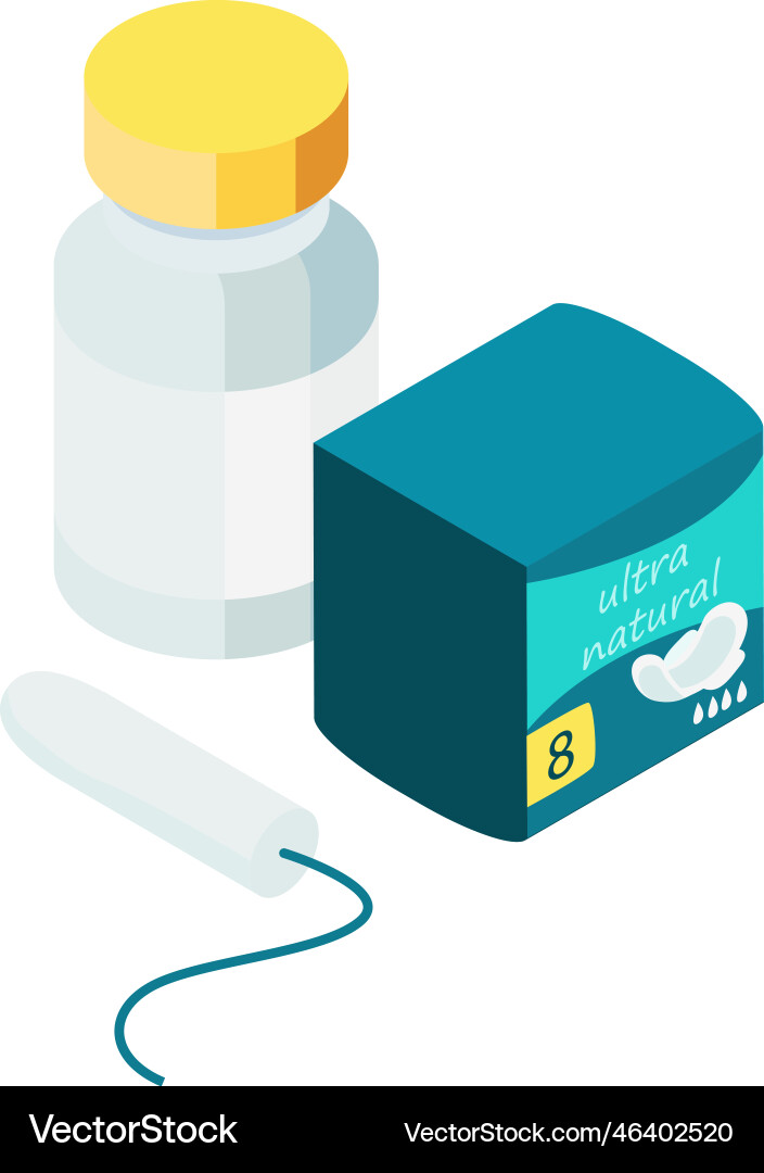 Isometric menstrual tools icon Royalty Free Vector Image