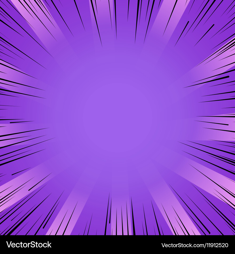 Manga comic book flash purple explosion radial Vector Image
