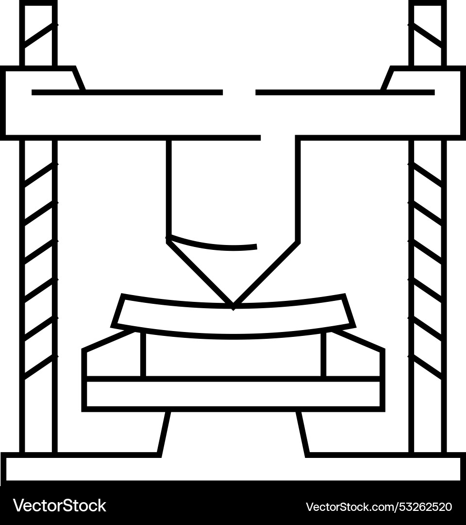 Materials testing mechanical engineer line icon Vector Image