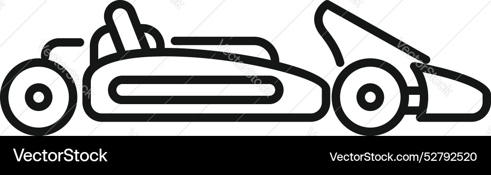 Modern go kart with empty seat racing on track Vector Image