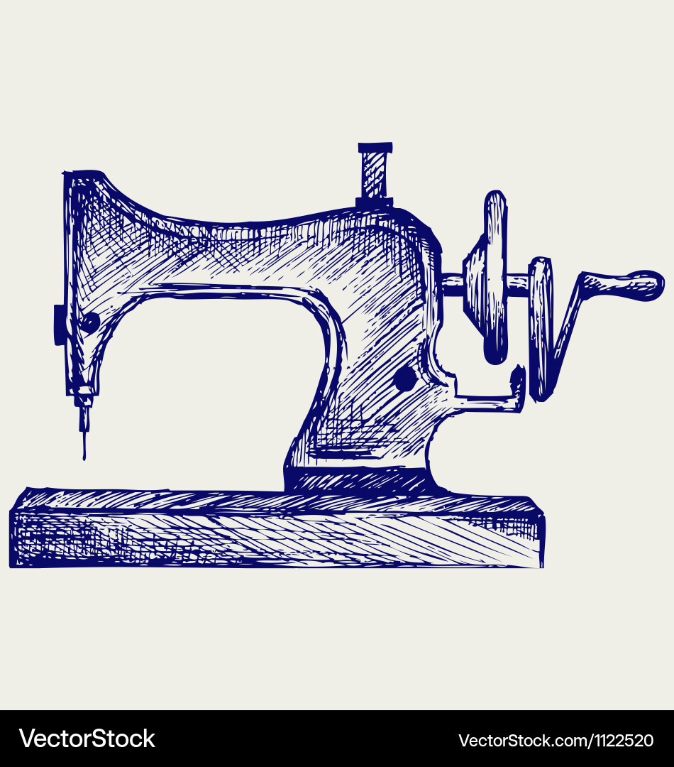 Old sewing machine Royalty Free Vector Image - VectorStock