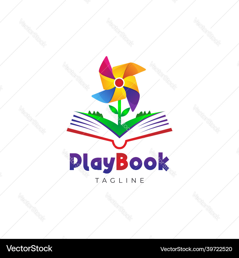 Play book education logo design template Vector Image