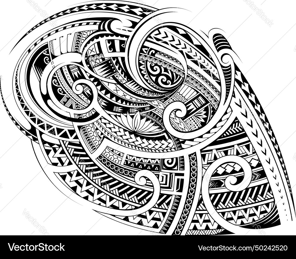 Polynesian style tribal design for tattoo Vector Image