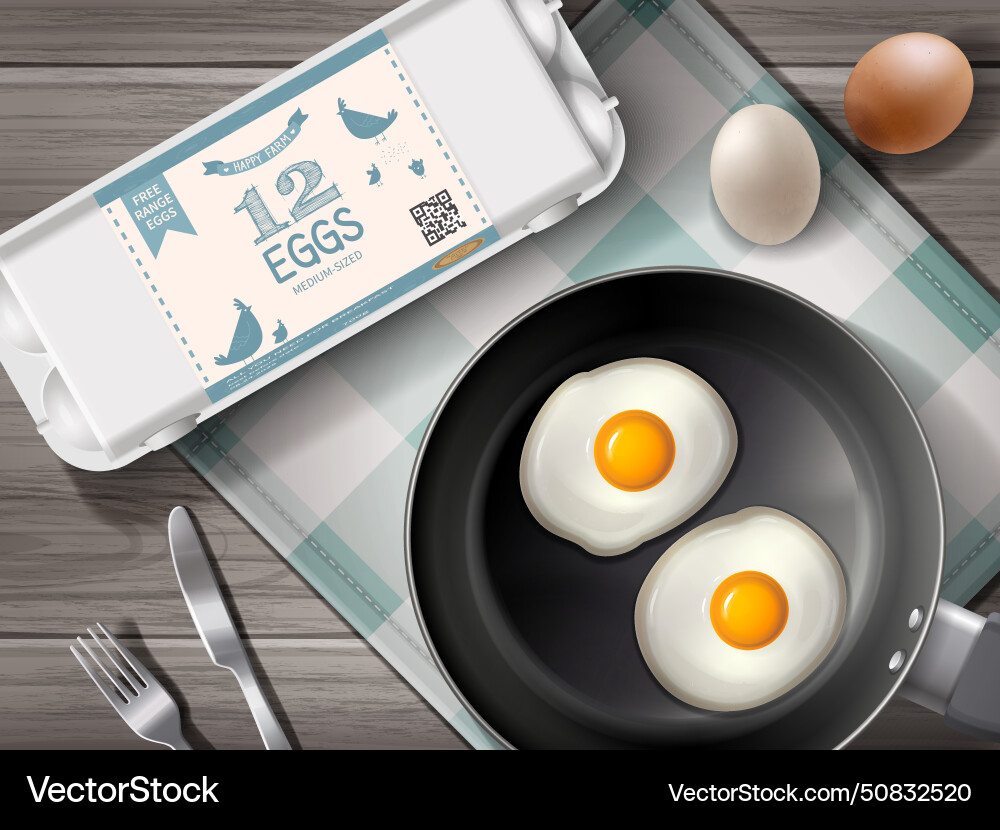 Realistic eggs package Royalty Free Vector Image